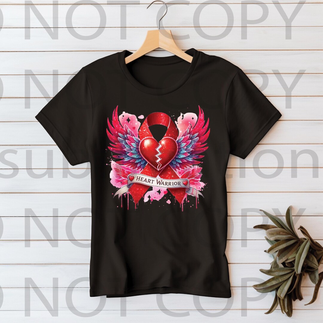 DTF Heart Warrior Awareness Transfer Ready to Press - Etsy