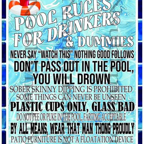 Pool Rules - Etsy