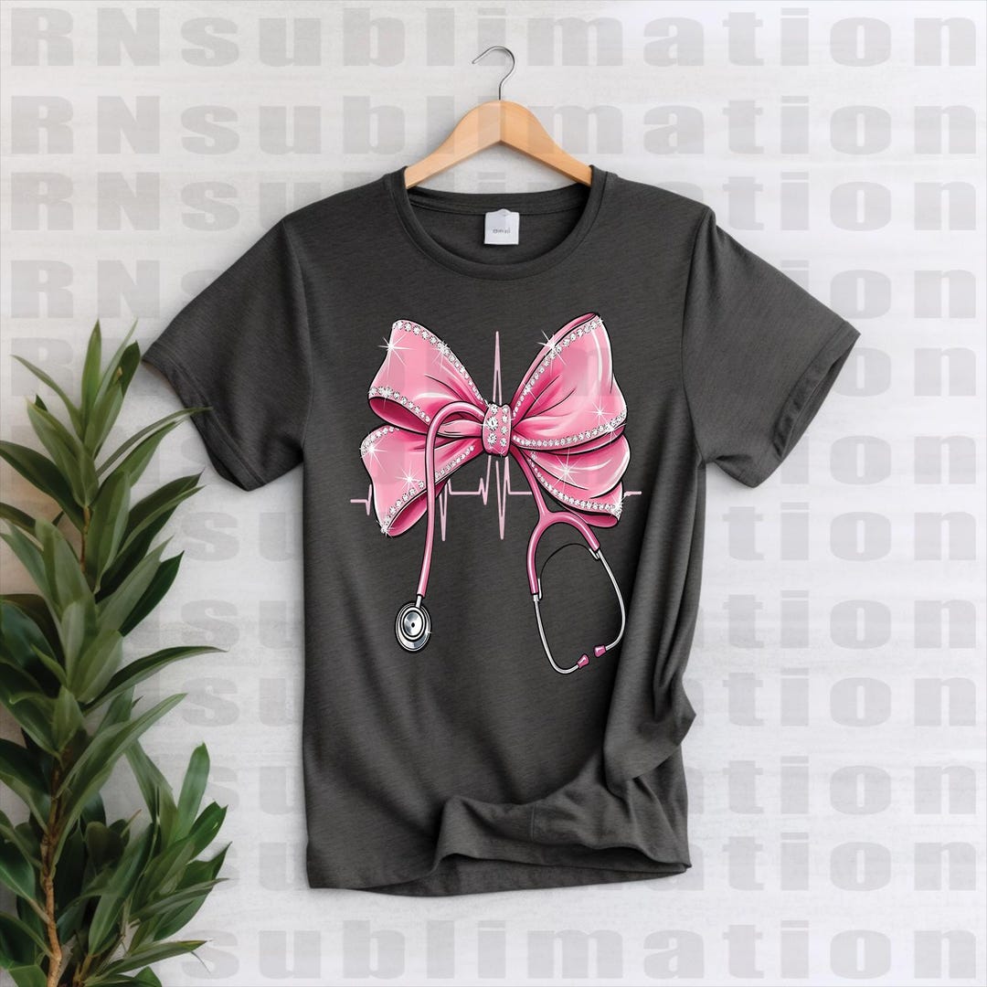 DTF Bow Stethoscope Transfer Ready to Press - Etsy