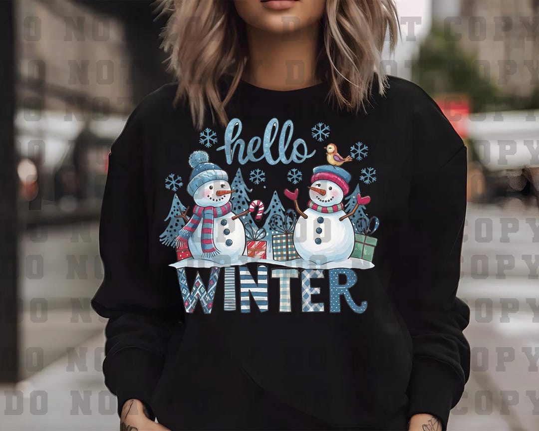 DTF Hello Winter Transfer Ready to Press Tshirt Transfer - Etsy