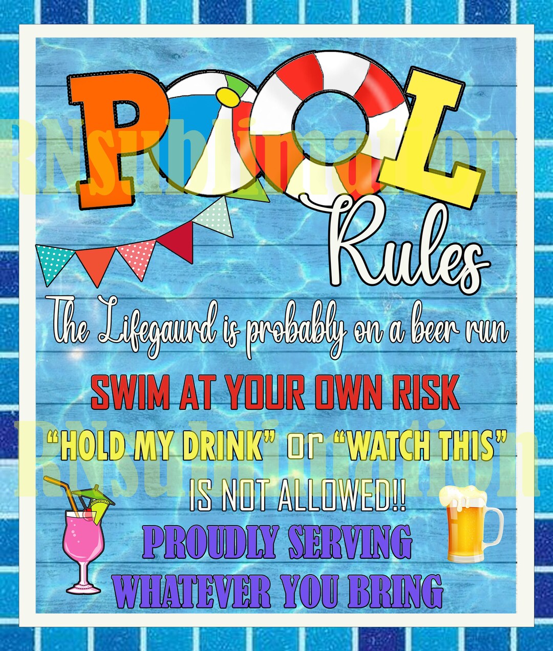 Pool Rules Sign Digital Download - Etsy