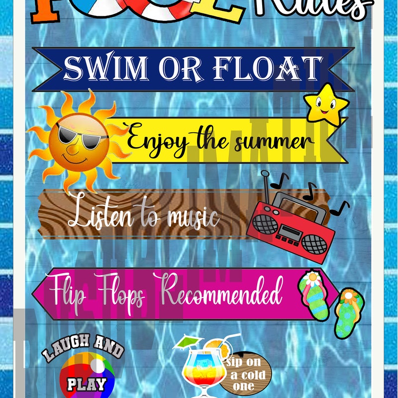 Pool Sign - Etsy