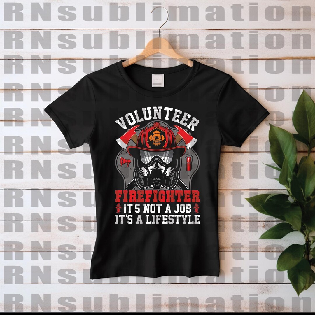 DTF Volunteer Firefighter Transfer Ready to Press Halftone Works Best ...