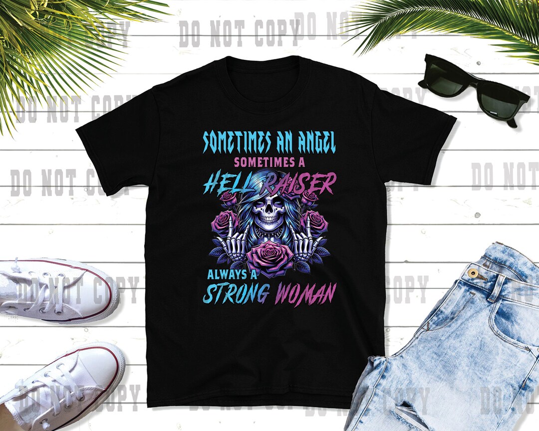 DTF- Sometimes an Angel Sometimes a Hellraiser Colorful Skull Transfer ...
