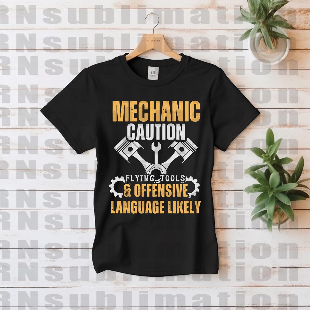 DTF Mechanic Caution Flying Tools Transfer Ready to Print - Etsy