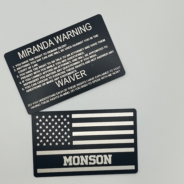 Miranda Warning Cards - Etsy
