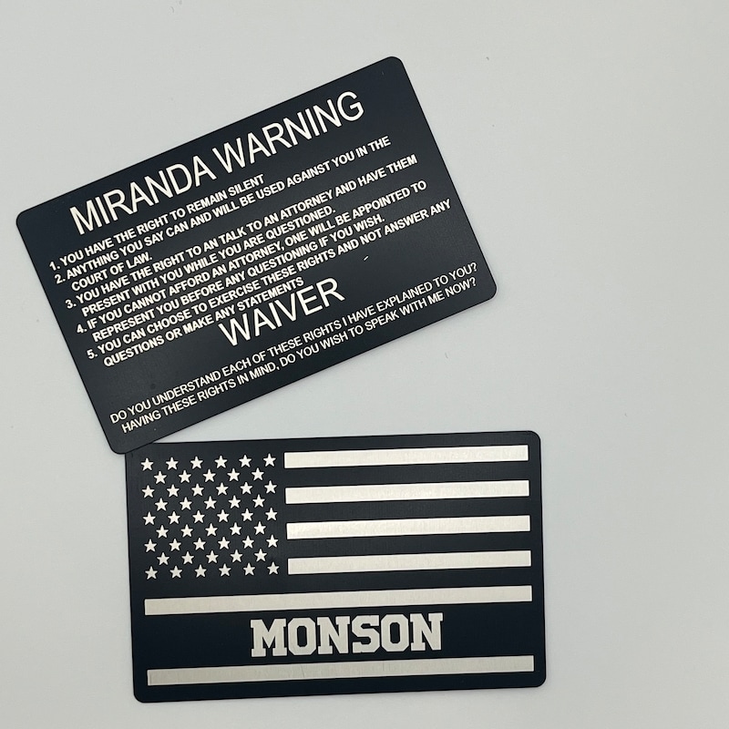 Miranda Rights Cards - Etsy