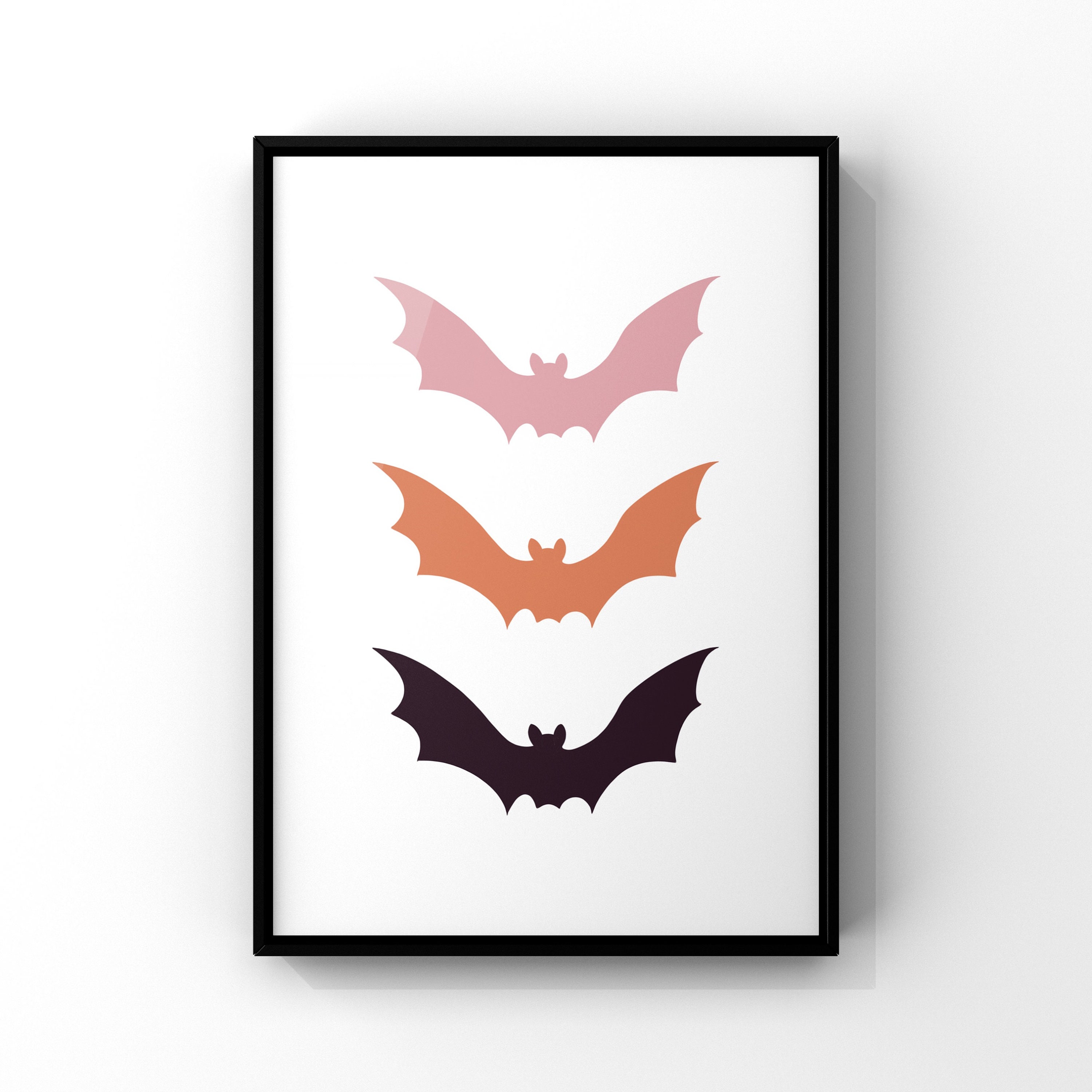 Halloween Bat Wall Art Printable Wall Art Neutral Halloween - Etsy