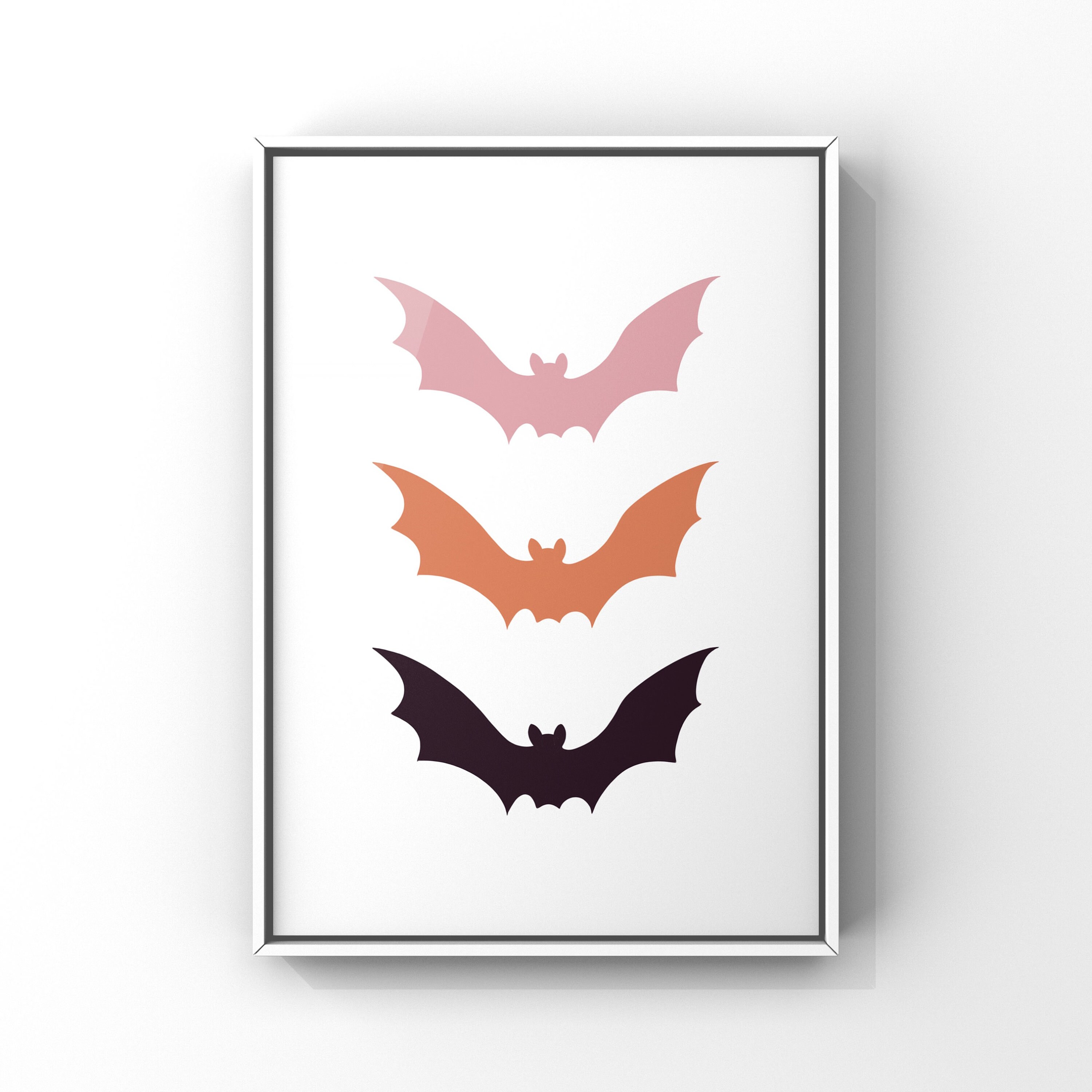 Halloween Bat Wall Art Printable Wall Art Neutral Halloween - Etsy