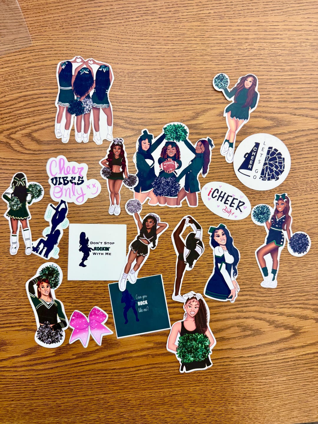 Custom Cheer Die-cut Stickers | Black Girl Sticker Sheet, 18-pc ...
