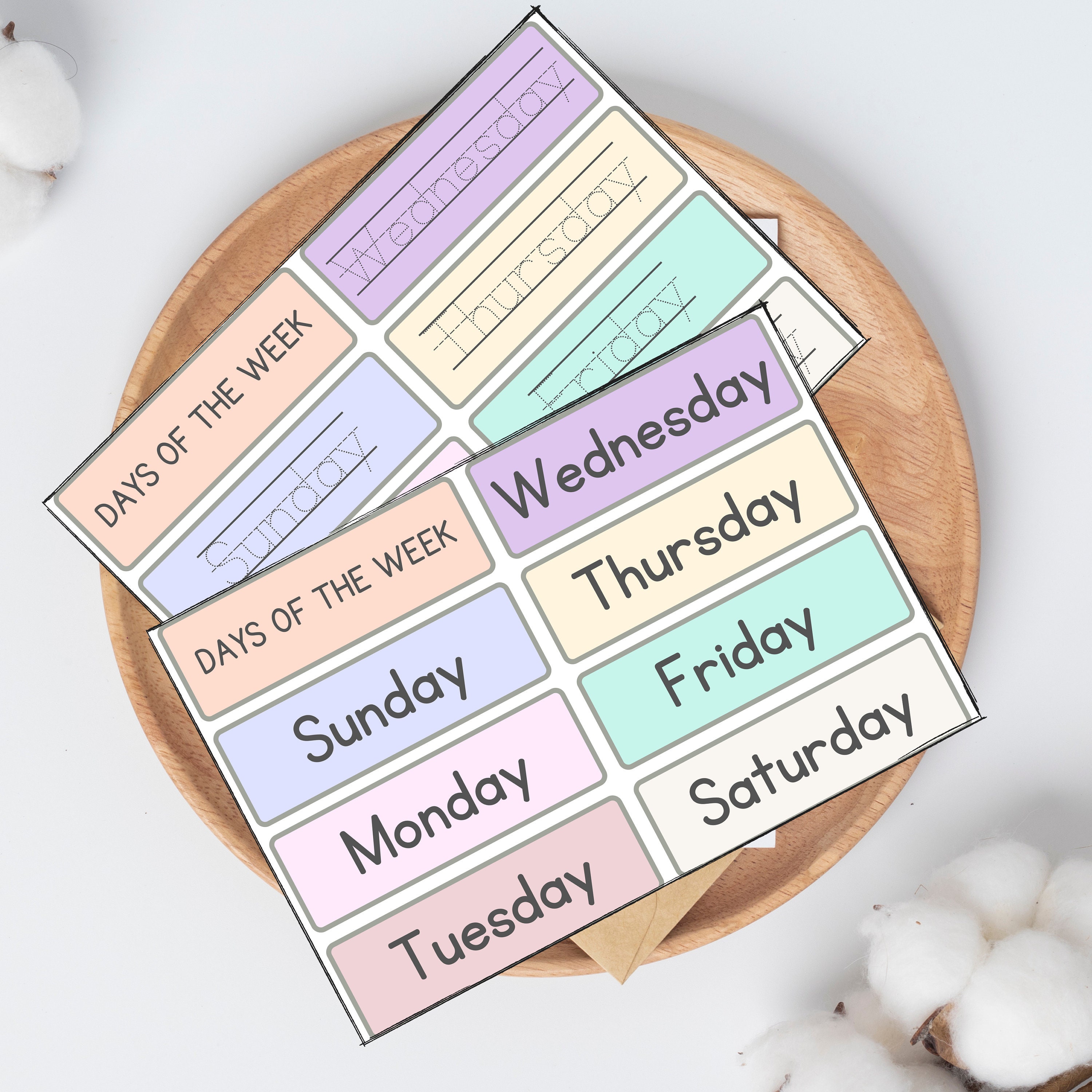 Days of the Week Flashcards I Flashcards for Kids I Printable ...