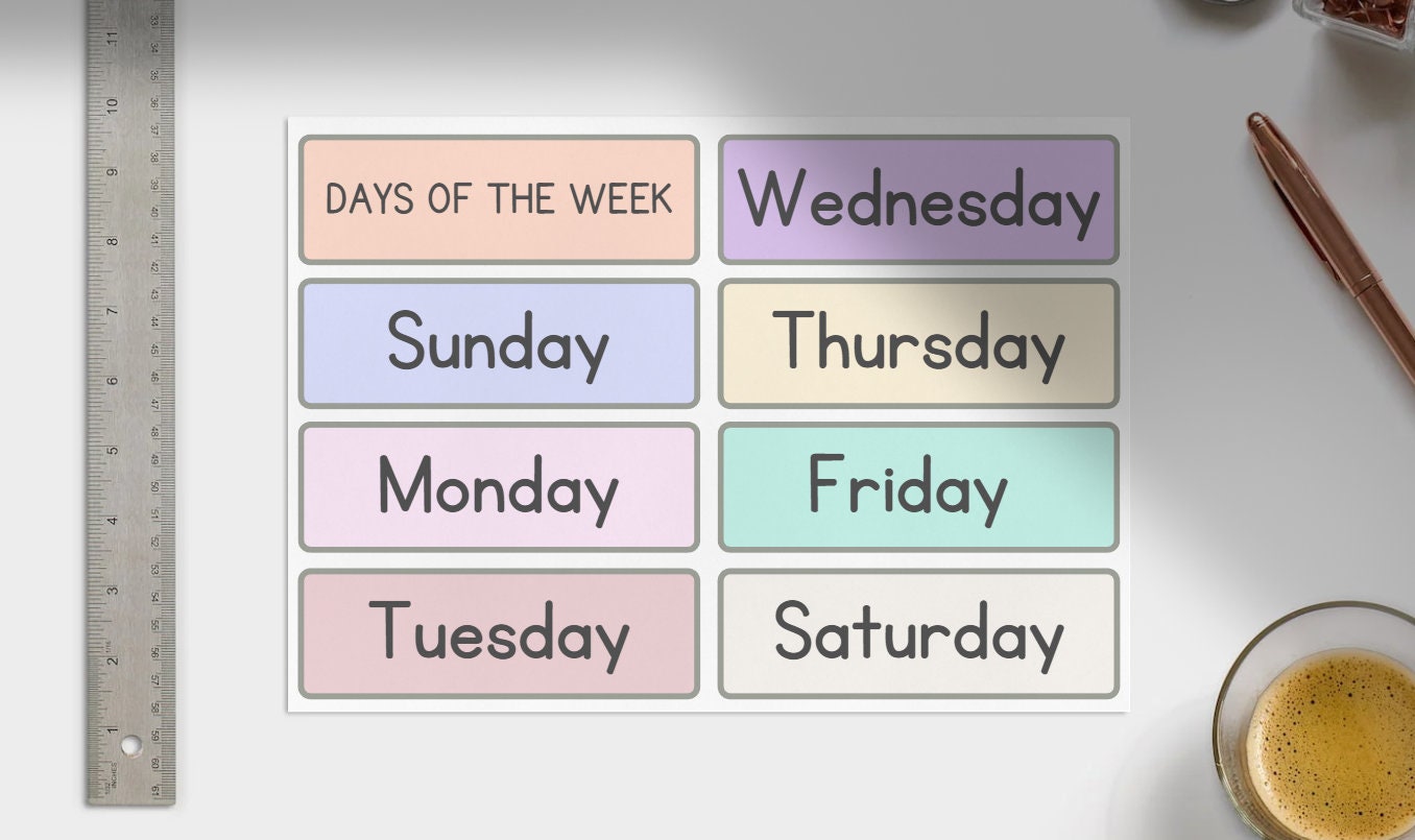 Days of the Week Flashcards I Flashcards for Kids I Printable ...