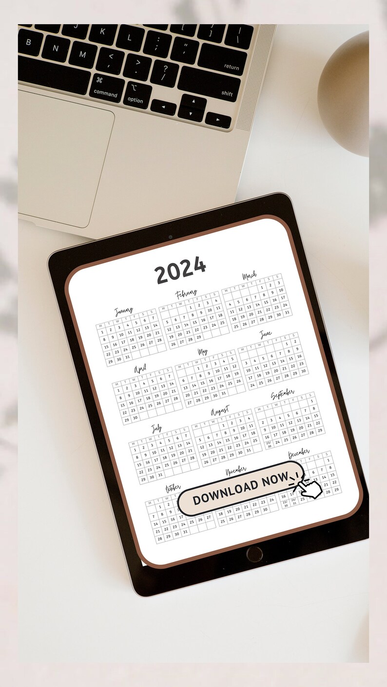 2024 Printable Calendar, 2024 Printable Planner, 2024 Calendar Pdf ...