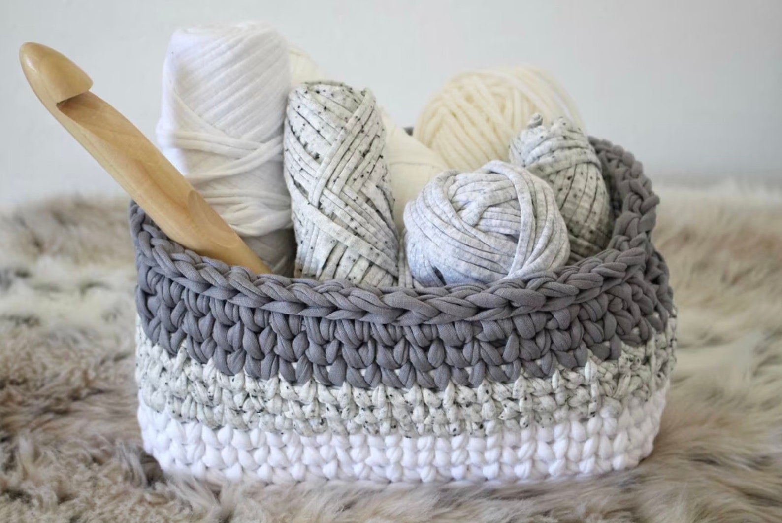 Crochet Basket Pattern - Perfect for Office or Living Room ( Beginner ...
