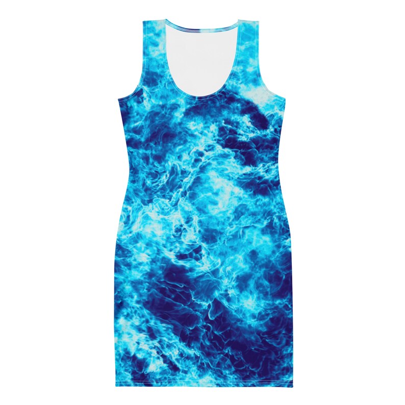 Inferno Blue Fire Flame Sublimation Cut & Sew Dress All Over Print ...