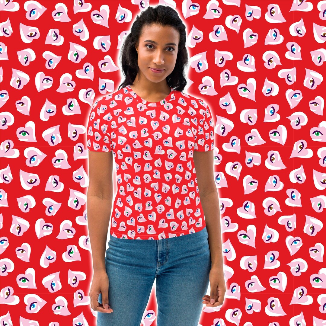 Third Eye Pink Love Heart Red Metaphysical New Age Occult Women's Shirt ...