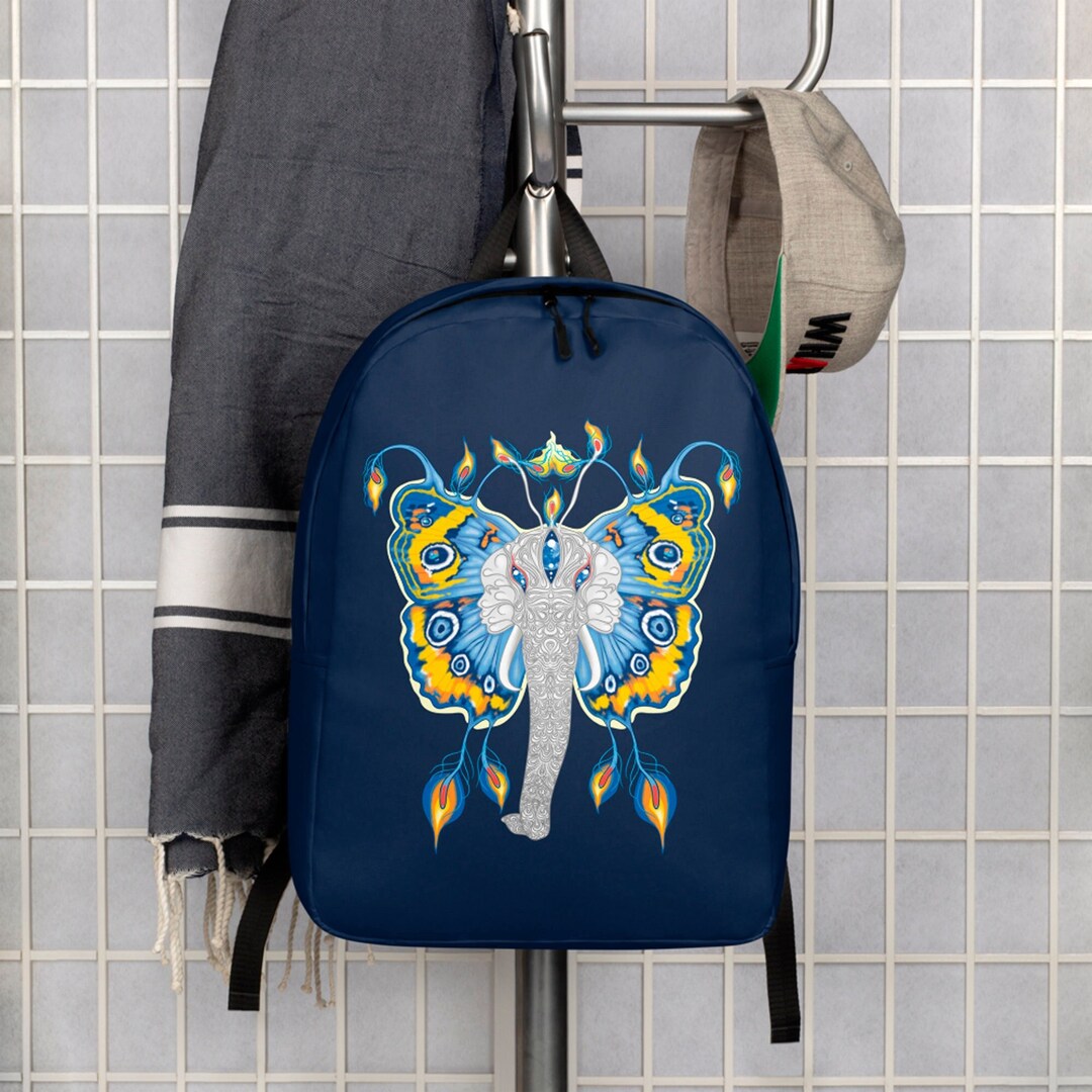 Elephant Third Blue Moon Evil Eye Butterfly Minimalist Backpack Flaming ...