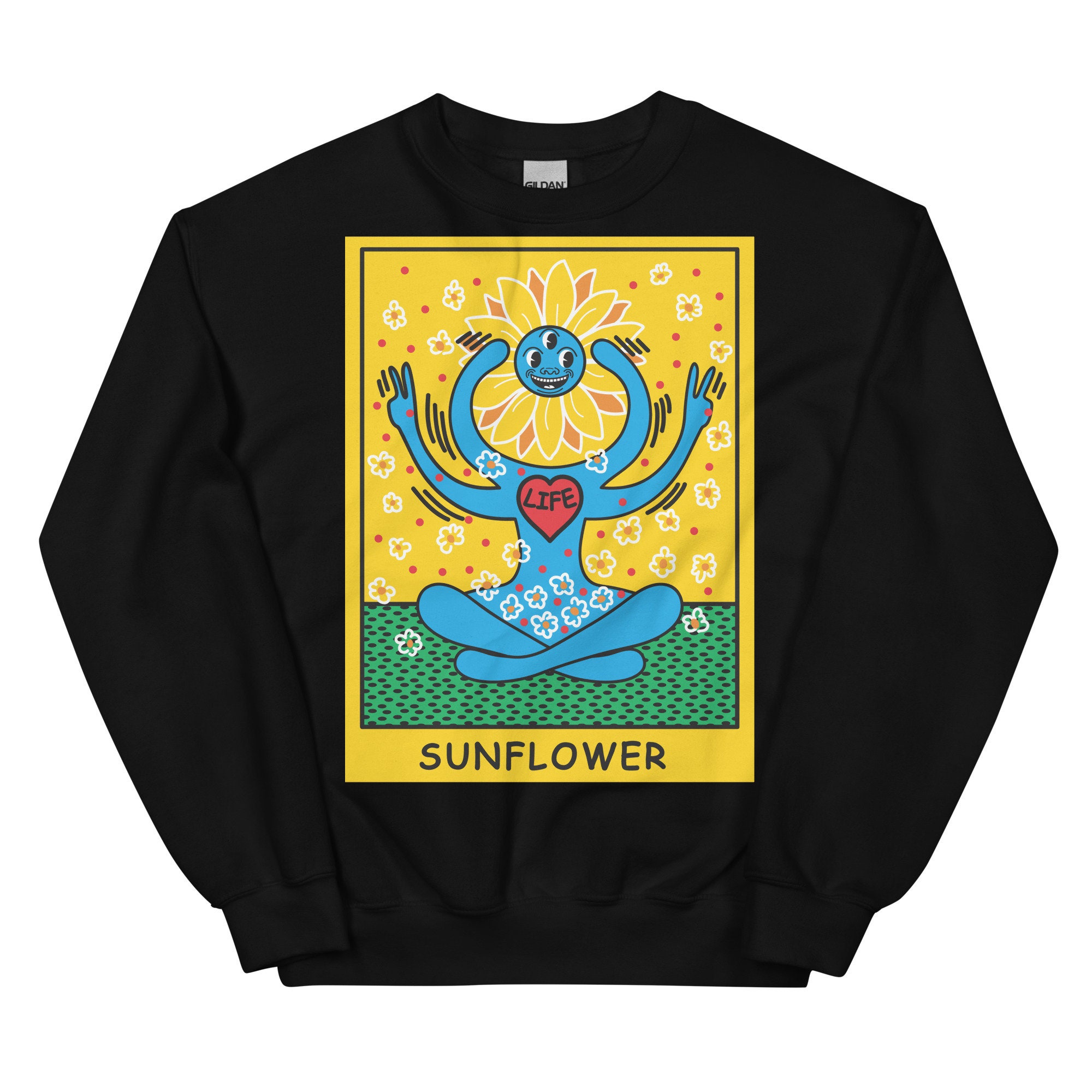 Sunflower Love Life Tarot Oracle Card Sweatshirt Pop Art Spiritual New ...