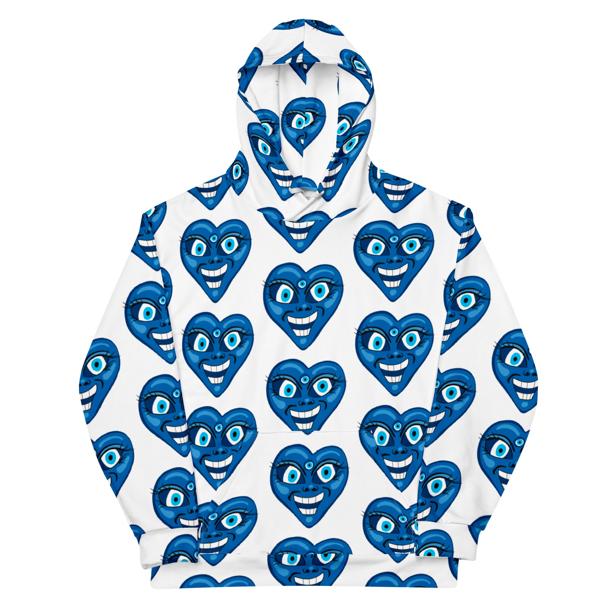 Evil Third Eye Heart Blue Happy Face Emoji All Over Print - Etsy