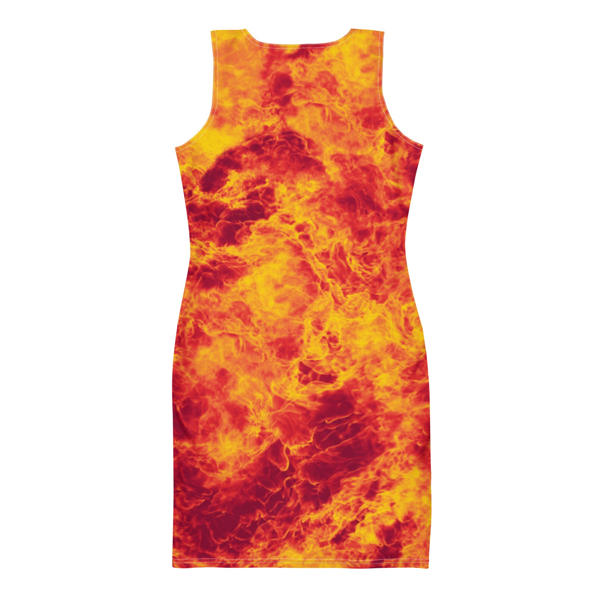 Inferno Red Fire Flame Sublimation Cut & Sew Dress All Over Print ...