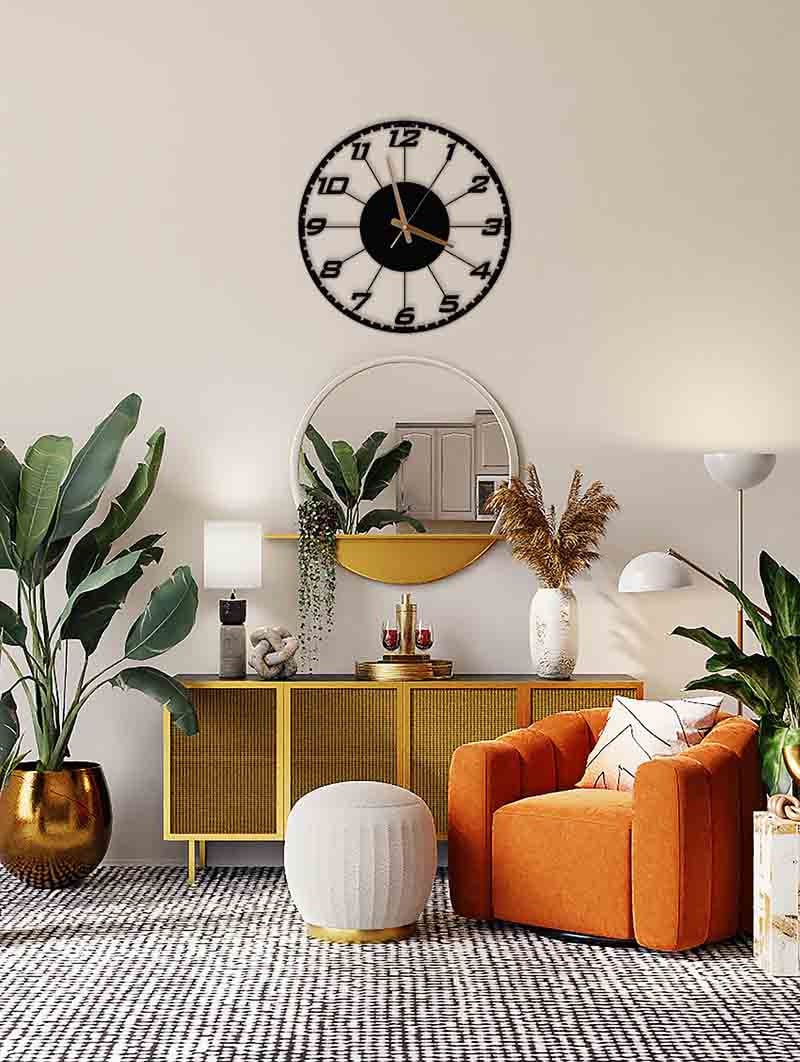 Corsiva Italic Numbers Metal Wall Clock 45cm Modern Designer | Etsy UK