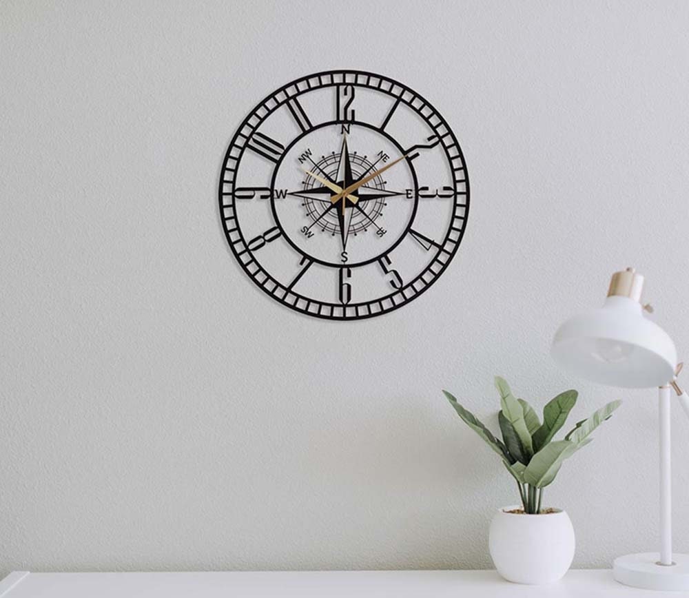 Polaris Oversized Compass Wall Clock 80cm-90cm Extra Large | Etsy
