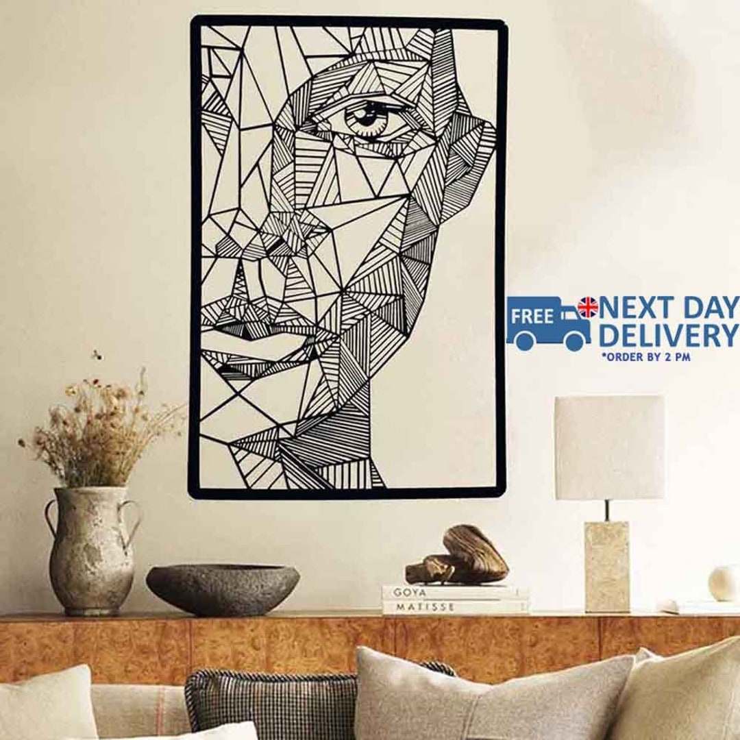Woman Face Metal Wall Decor, Metal Wall Art, Woman Face Sign ...