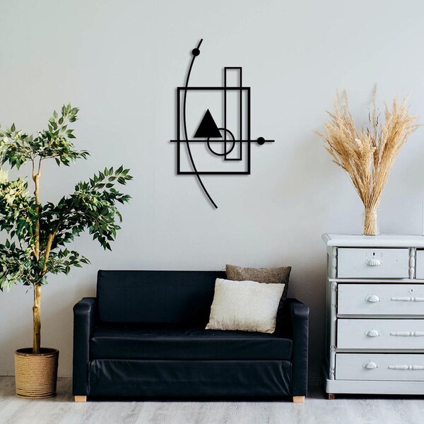 Geometric Metal Wall Art - Etsy