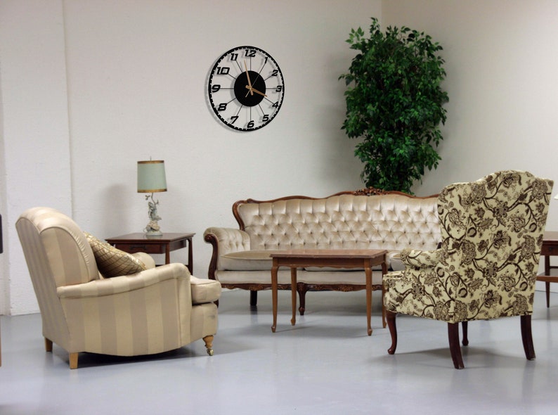 Corsiva Italic Numbers Metal Wall Clock 45cm Modern Designer - Etsy