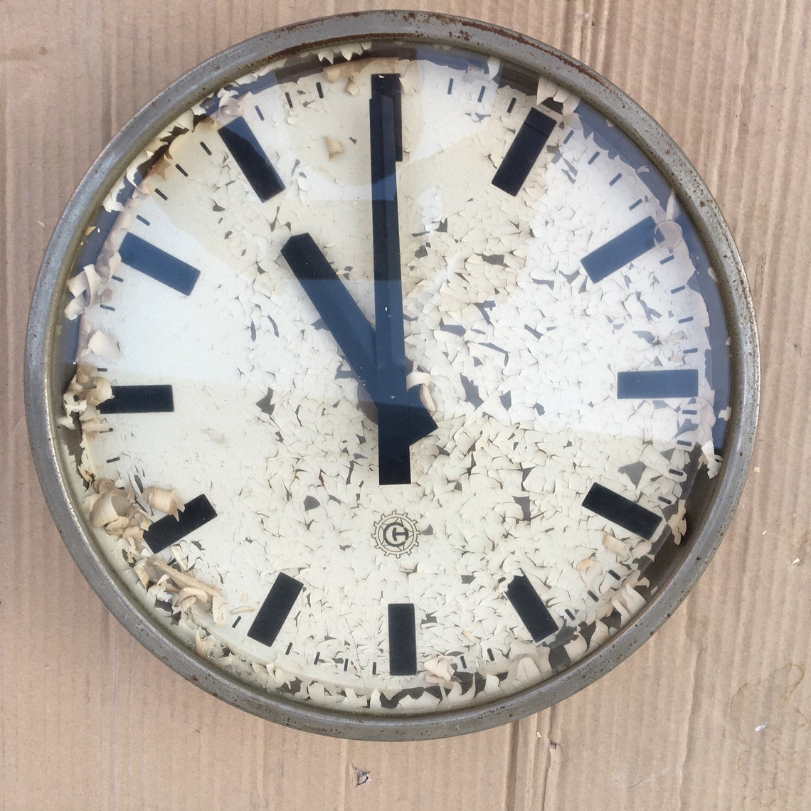 RARE Vintage Factory Clock Industrial Electrical Metal Circle 50s ...