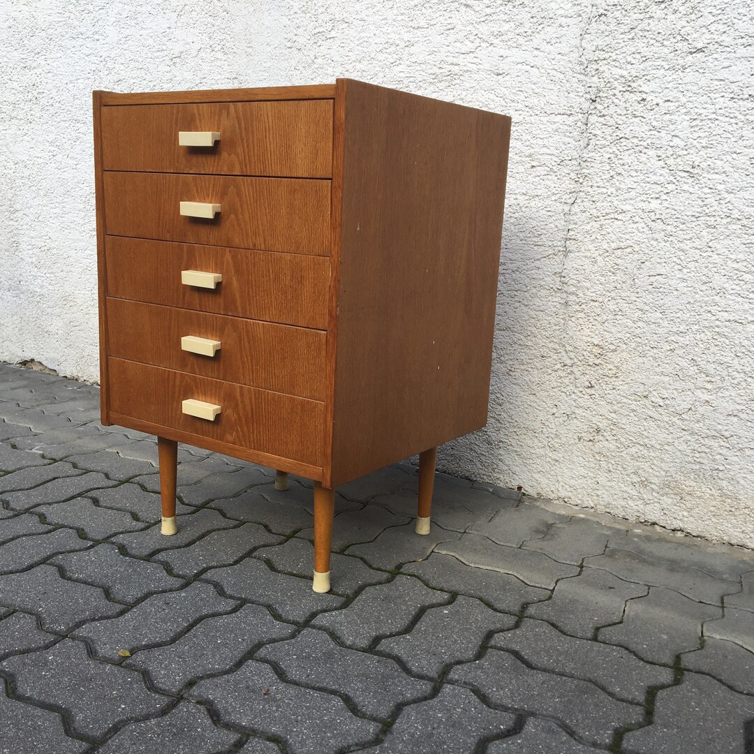 RARE Vintage ZNZ Side Table Bedside Drawer Mid Century 60s - Etsy