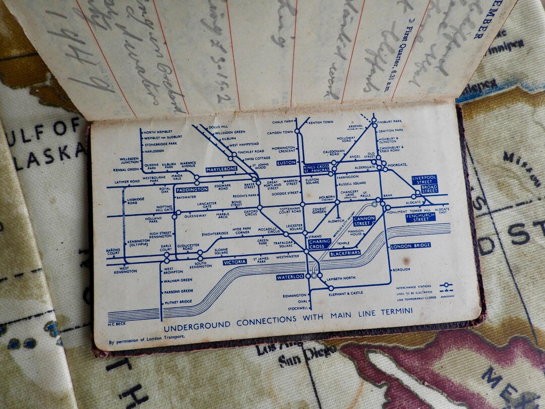 1949 Diary , Map of England, London Underground Tube Map, Social ...
