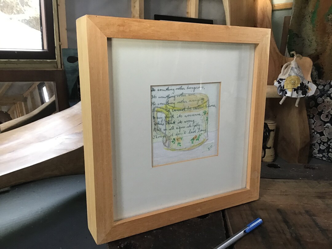 Teacup kiss Poem Rhyme Framed Embroidered Stitched Wall - Etsy