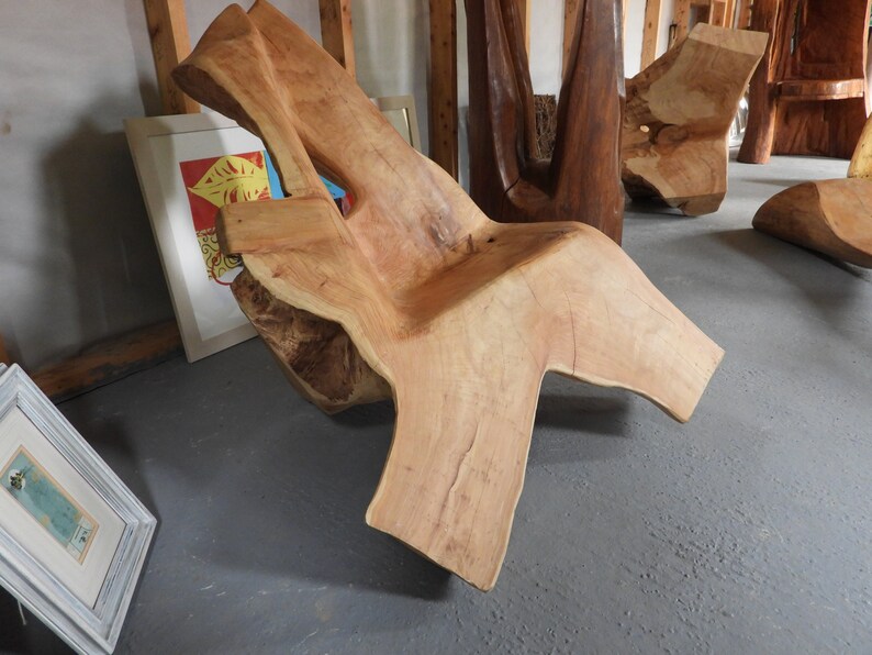 Earth Star Chair Hand Carved Wood Chair Cedar of Lebanon - Etsy