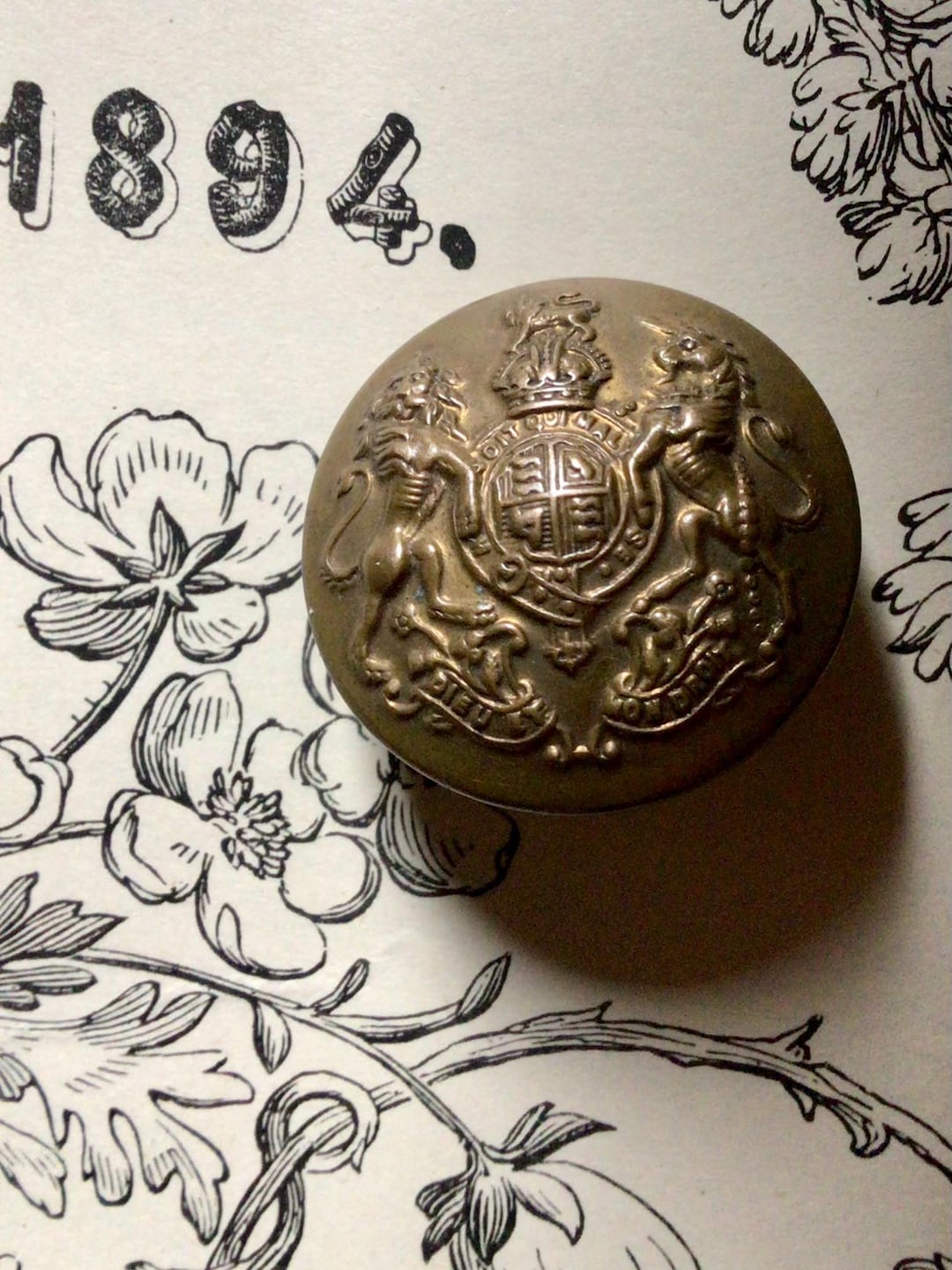1880-1920 British Military Button, Royal Coat of Arms, Uniform - Etsy