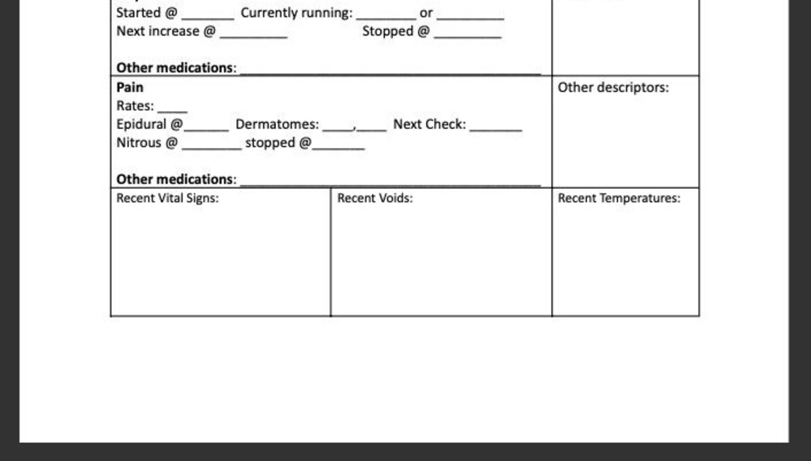 Labour Patient Hand off Sheet (english) - Etsy