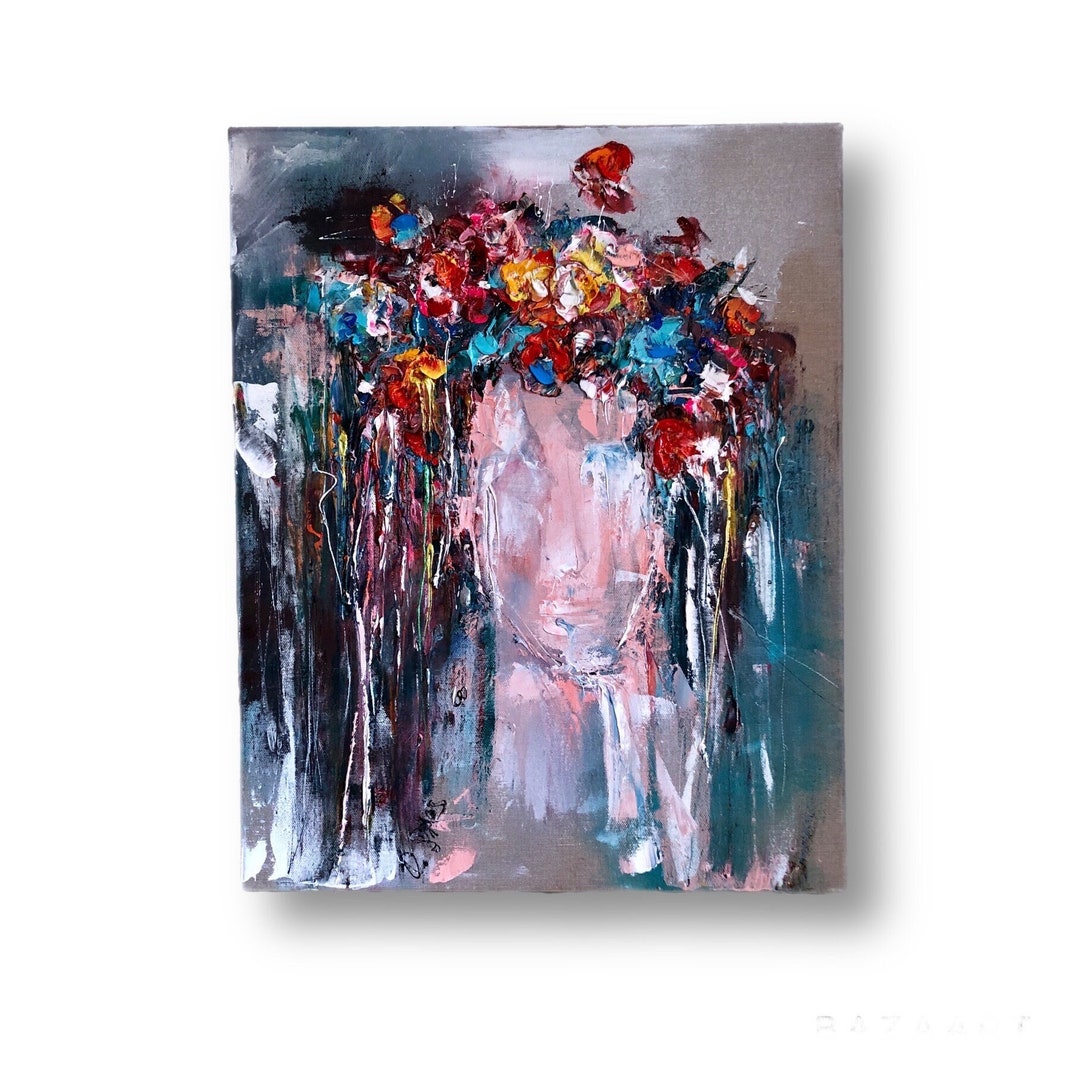Bright Original Oil Canvas Painting, Unique One of Kind Art Work by ...