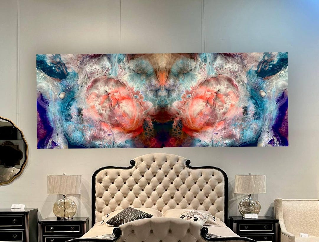 Large Epoxy Resin Geode Wall Art: Abstract Diptych Painting - Etsy