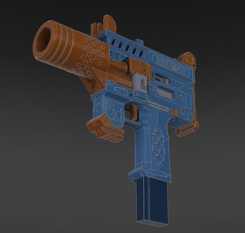 GKUZI FILES - 3D Printed Flycore Based Nerf Dart Blaster - Etsy