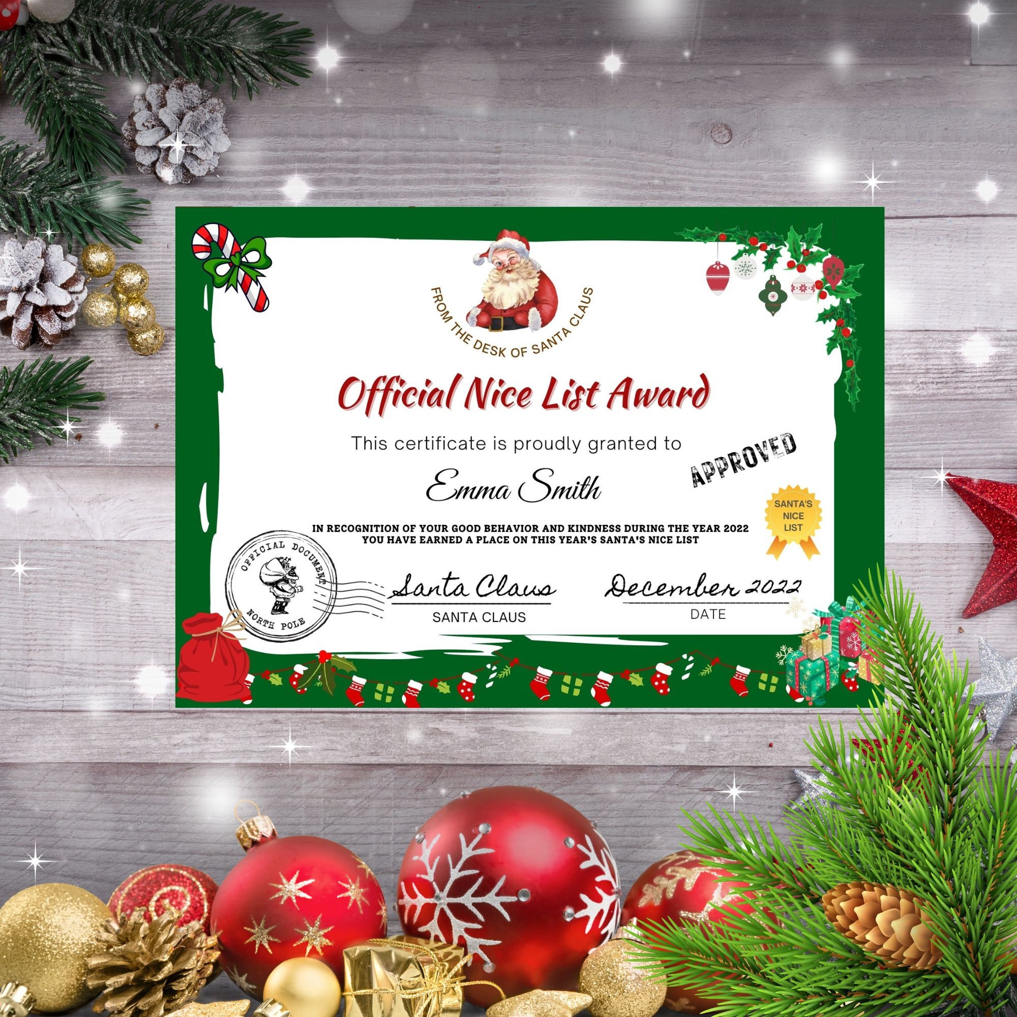 Personalized Nice List Certificate and Official Nice List Award From ...