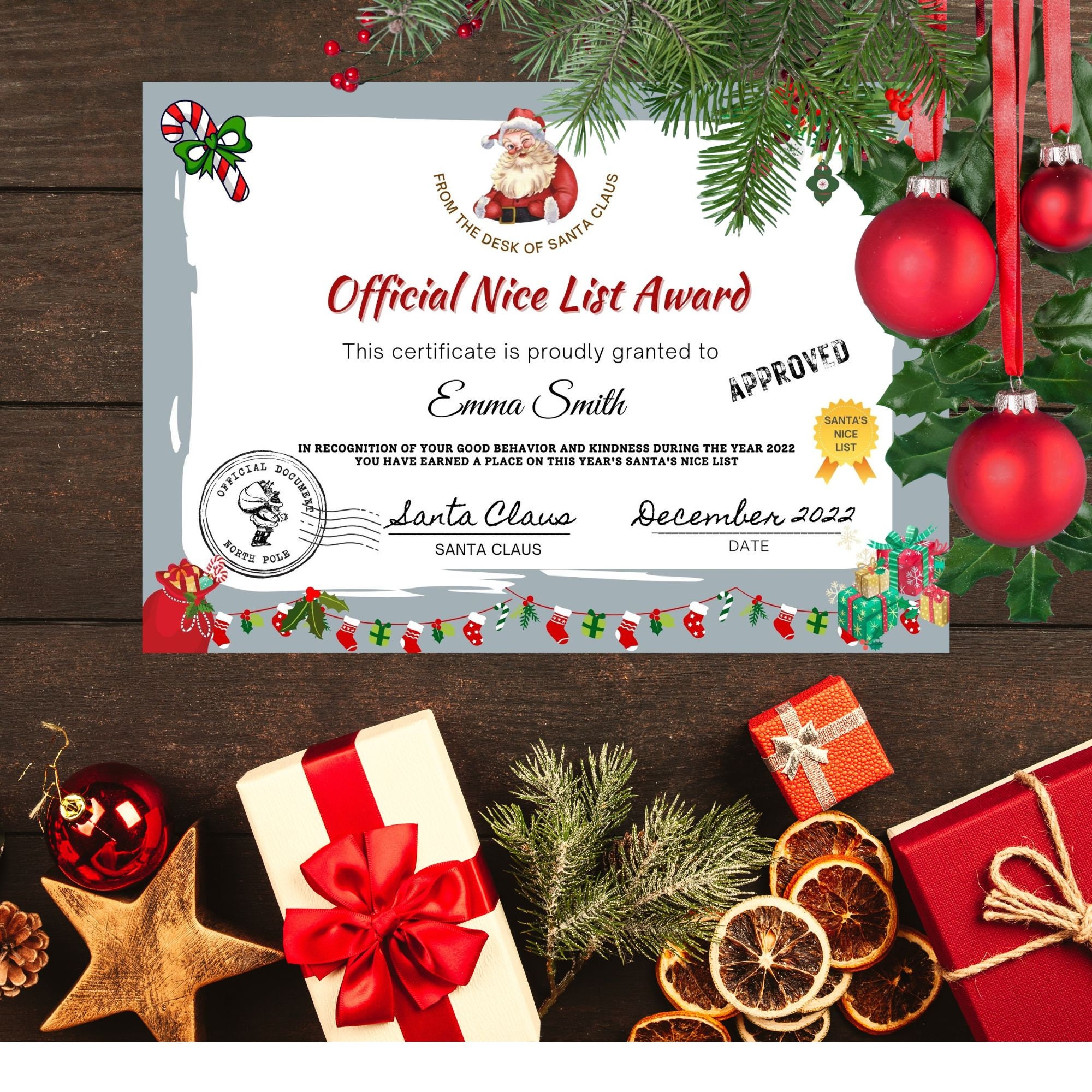 Personalized Nice List Certificate and Official Nice List Award From ...