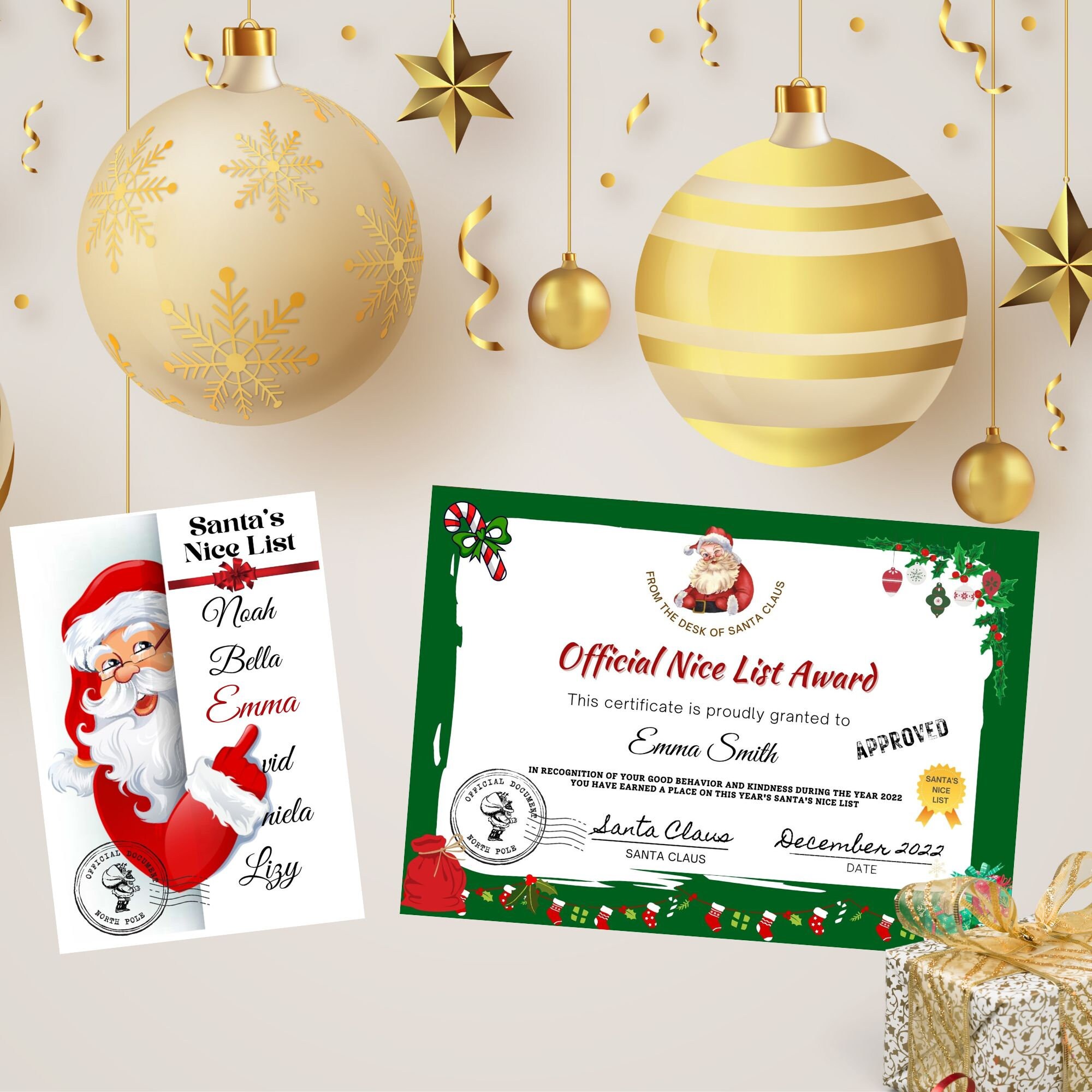 Personalized Nice List Certificate and Official Nice List Award From ...