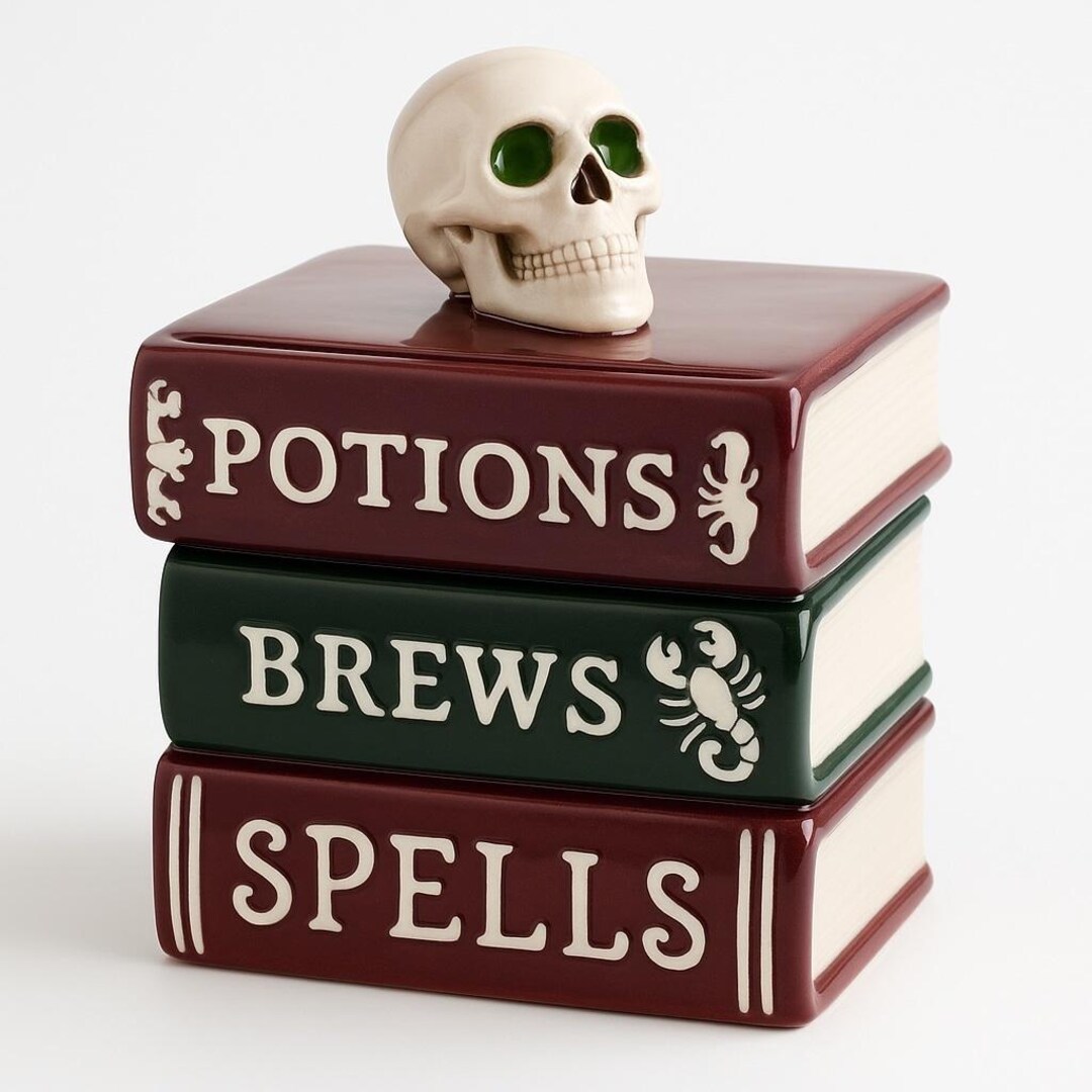 Potions Brews and Spells Ceramic Stacked Book Canister Cookie Jar - Etsy