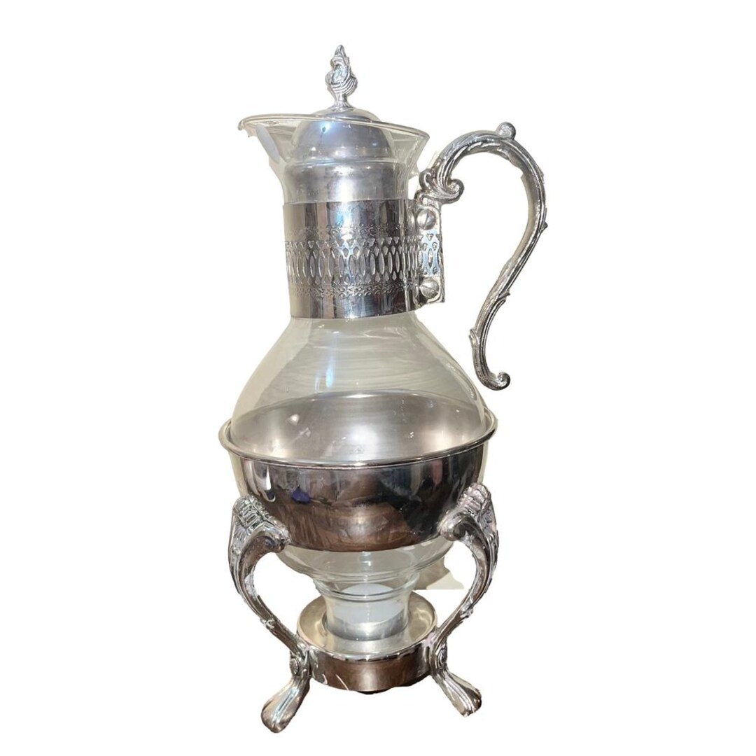 Vintage Silver Plated French Carafe With Warmer Stand - Etsy