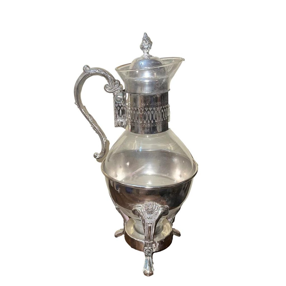 Vintage Silver Plated French Carafe With Warmer Stand - Etsy