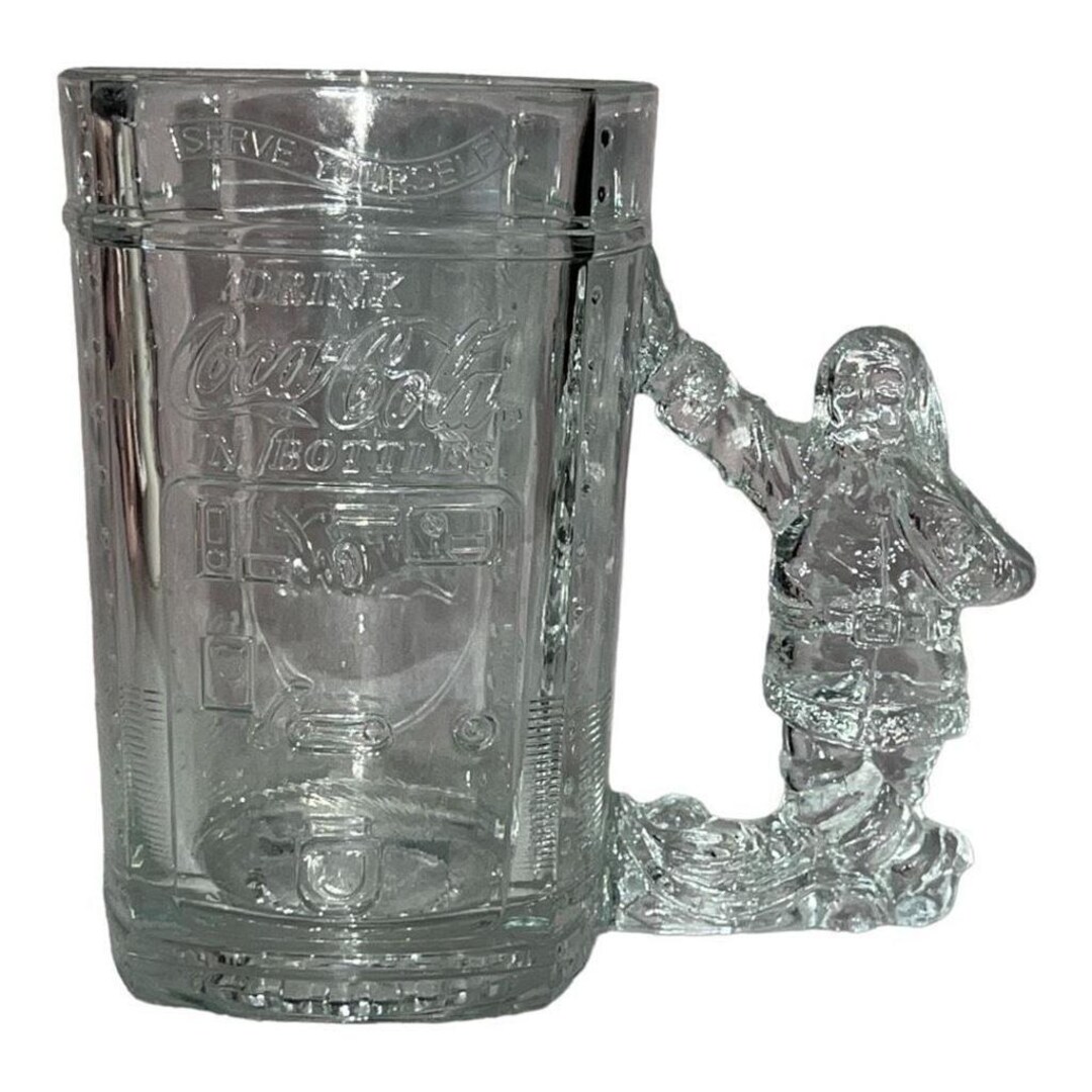 Vintage Clear Coca cola santa Claus Handle mug - Etsy