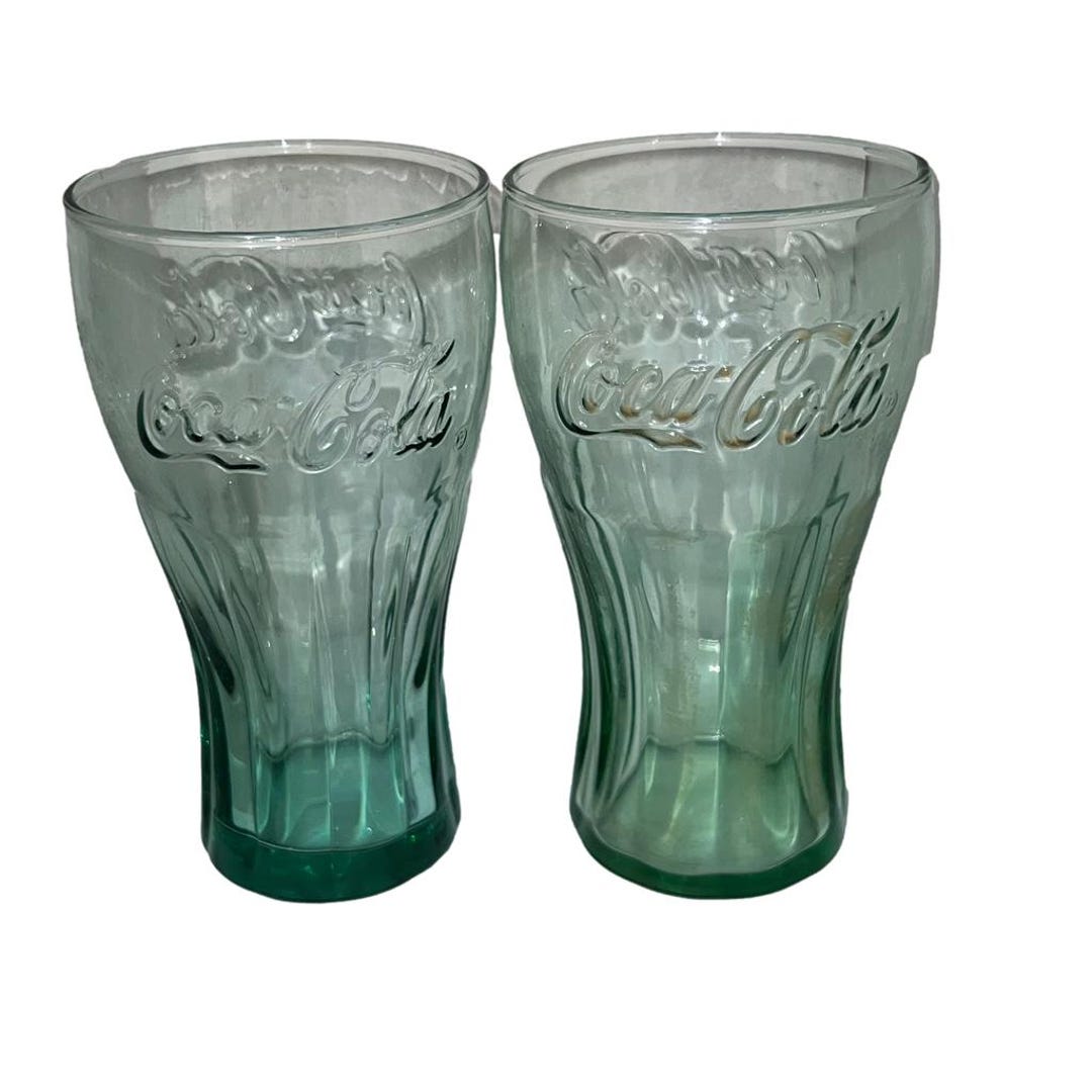Coca-cola Set of 2 Glass, Drinkware, 16 0z Green - Etsy