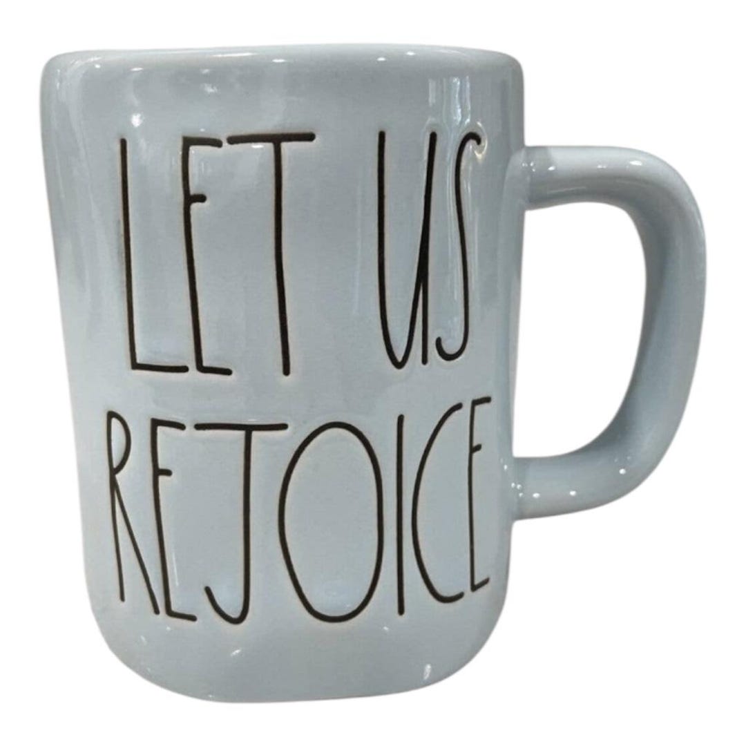 Rae Dunn Let Us Rejoice Coffee Mug, 16 Oz, Light Blue, Farmhouse Style ...