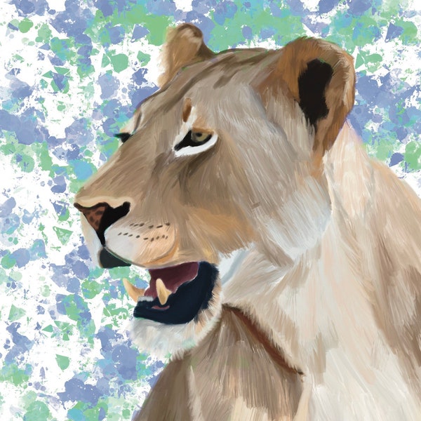 Lioness Painting - Etsy
