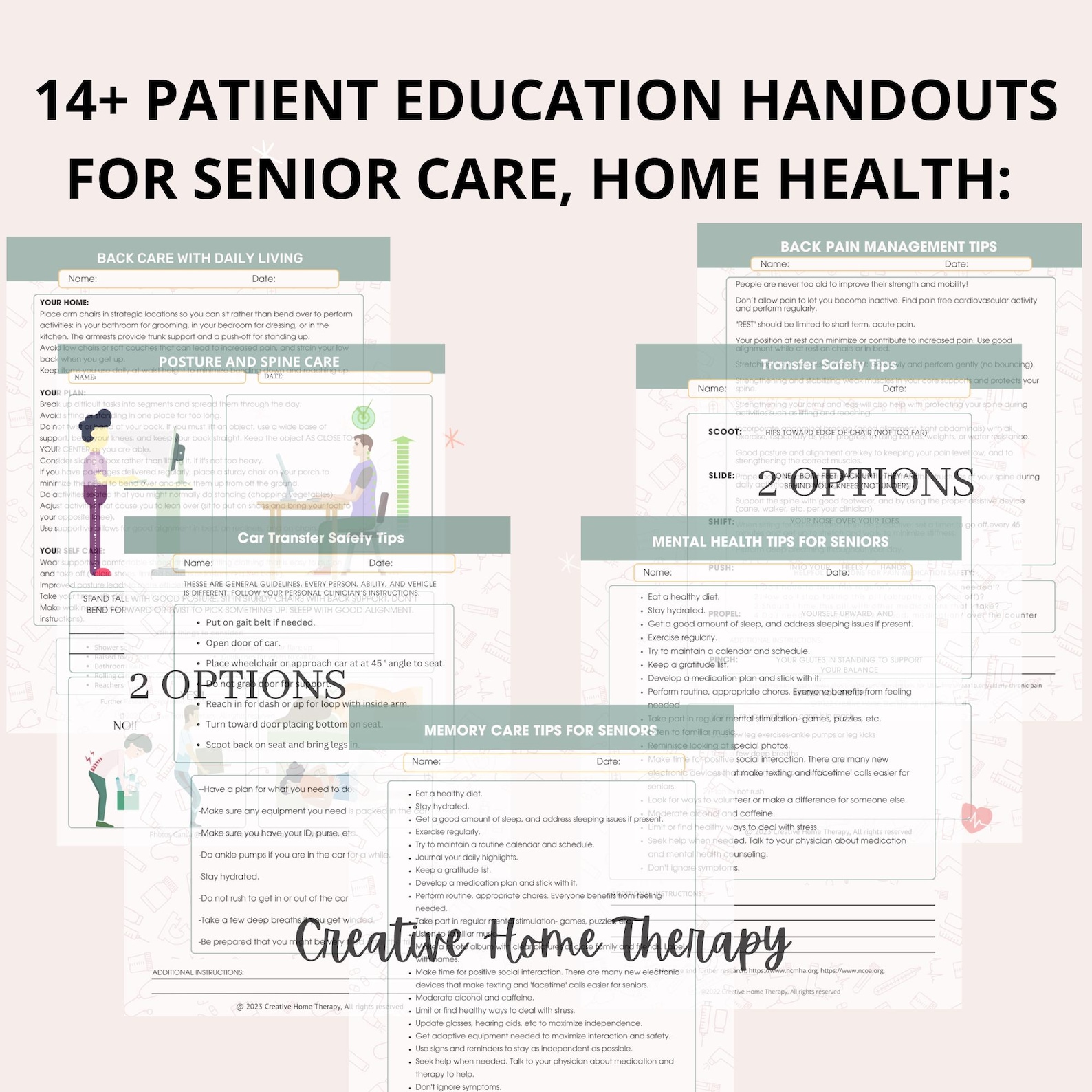Home Care, Nurse Therapist Patient Education Packet for Senior Living ...